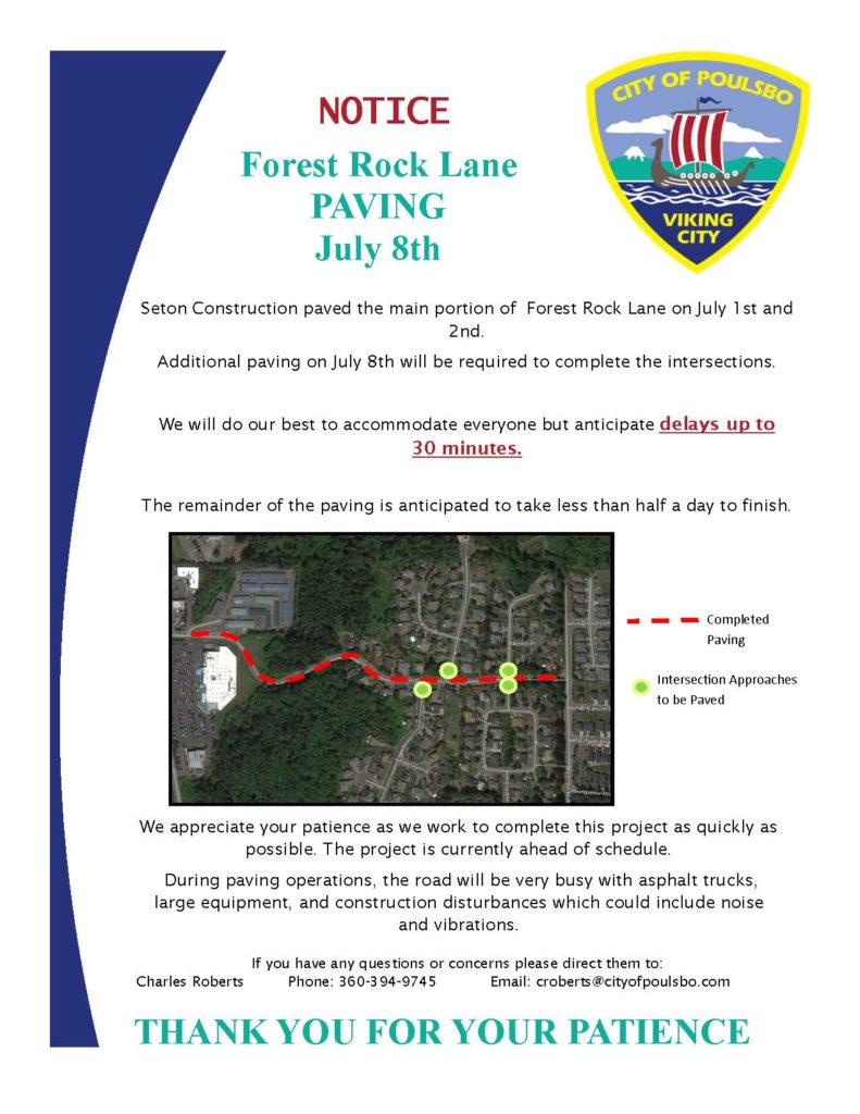 Paving Notice – July 8 | City of Poulsbo